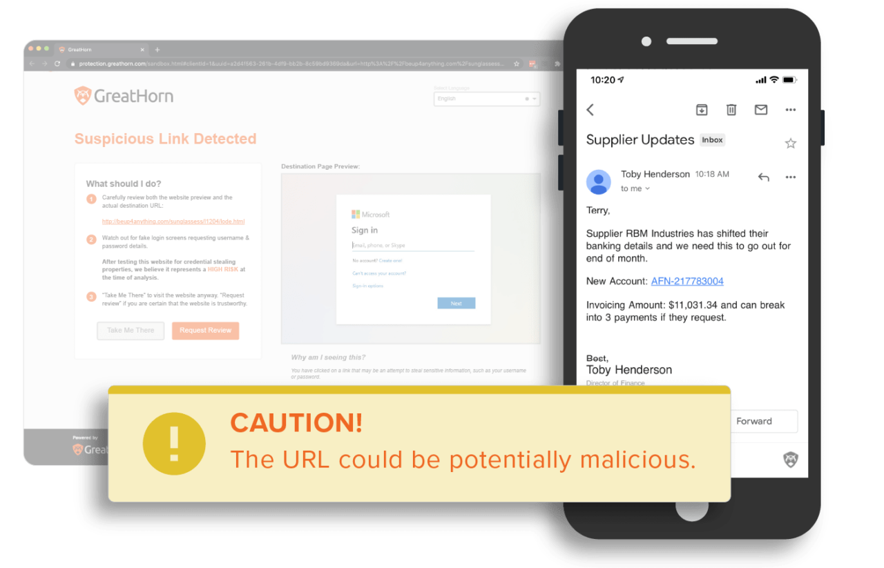 Detect Malicious And Suspicious Urls In Business Email Greathorn 